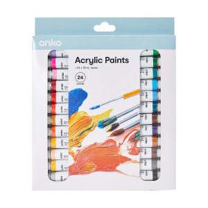 24 Pack Acrylic Paints - Kmart