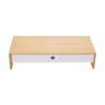 Bamboo and Plastic Monitor Stand with Drawer - White - Kmart