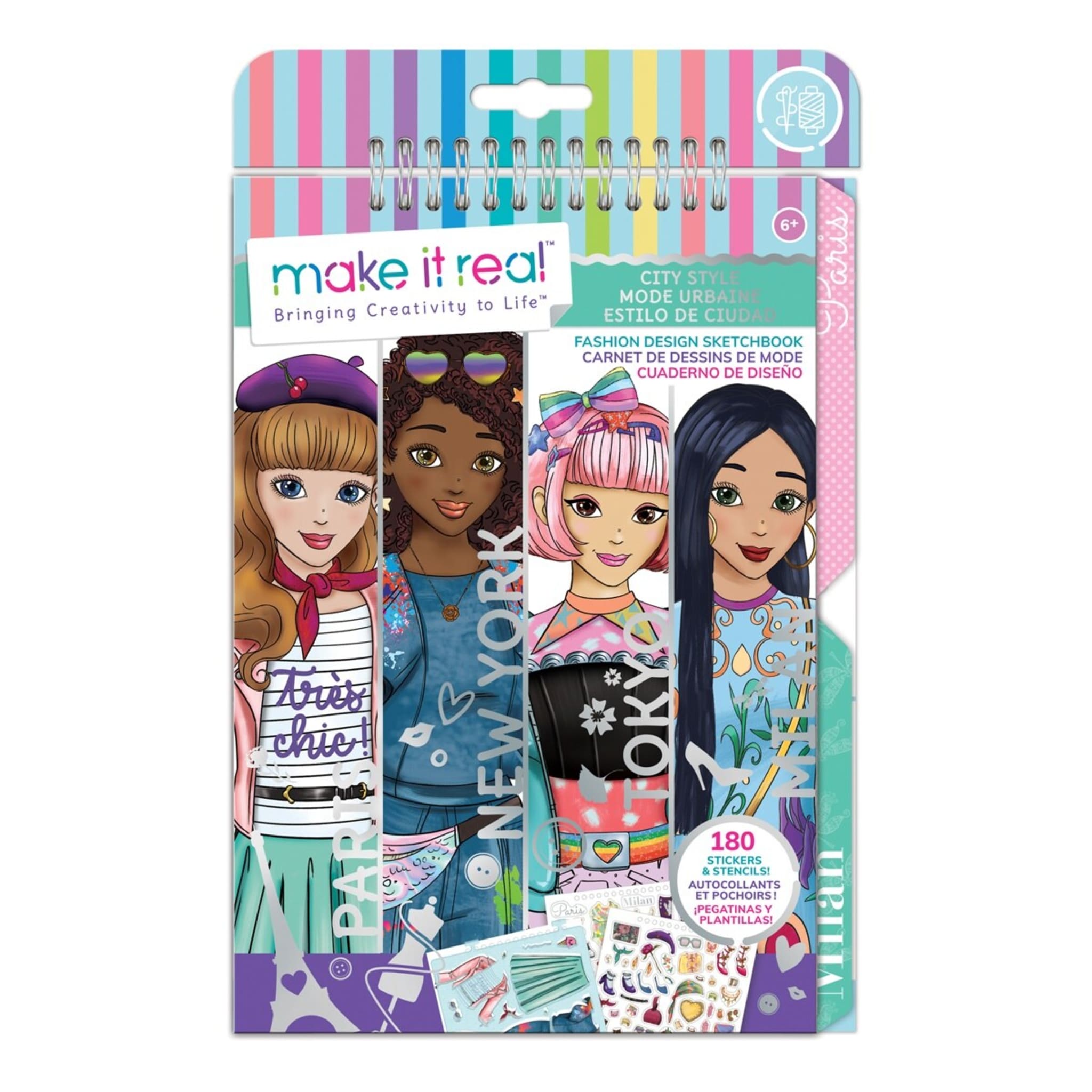 Make It Real Fashion Design Sketch Book - Assorted - Kmart