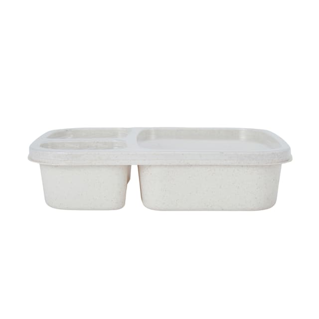 Oatmeal Wheat Straw 3 Section Container Lunch Box - Kmart NZ