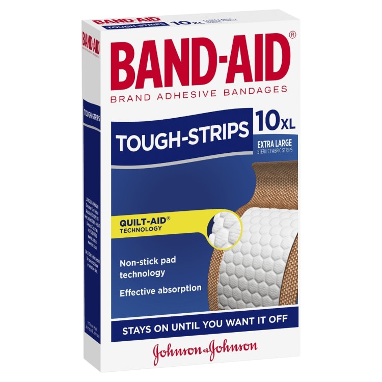 10 Pack Band-Aid Extra Large Tough-Strips Adhesive Bandages - Kmart