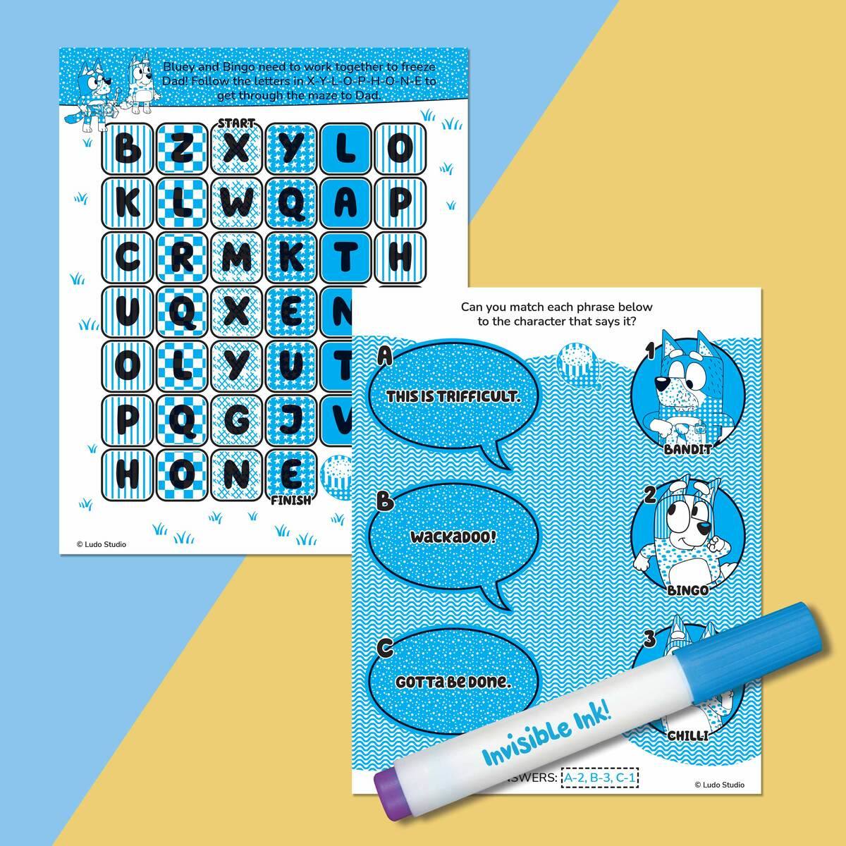 INKredibles Bluey Invisible Ink! Game Book - Kmart