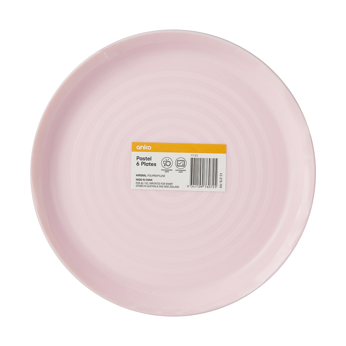 6 Pack Pastel Plates - Kmart