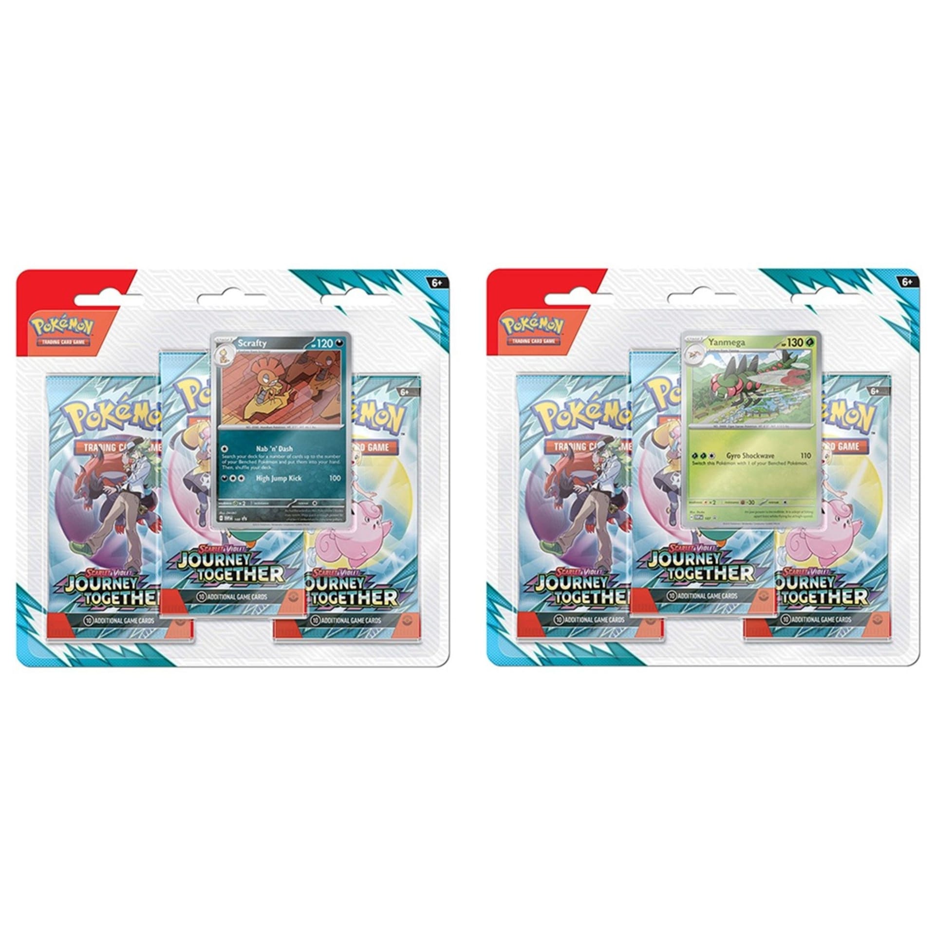 3 Pack Pokemon Trading Card Game: Journey Together Booster Blister Pack ...