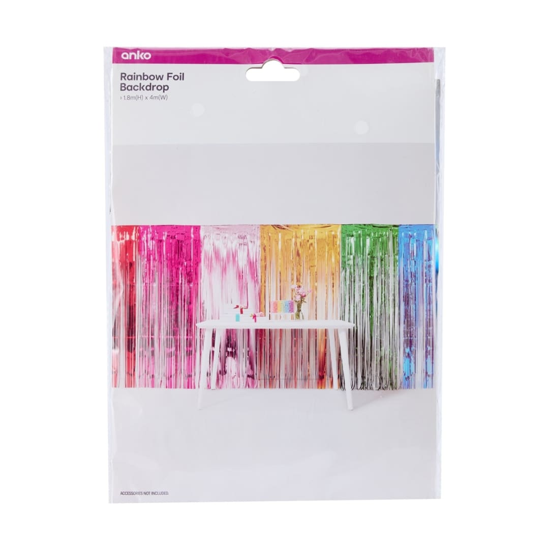 Rainbow Foil Backdrop - Kmart