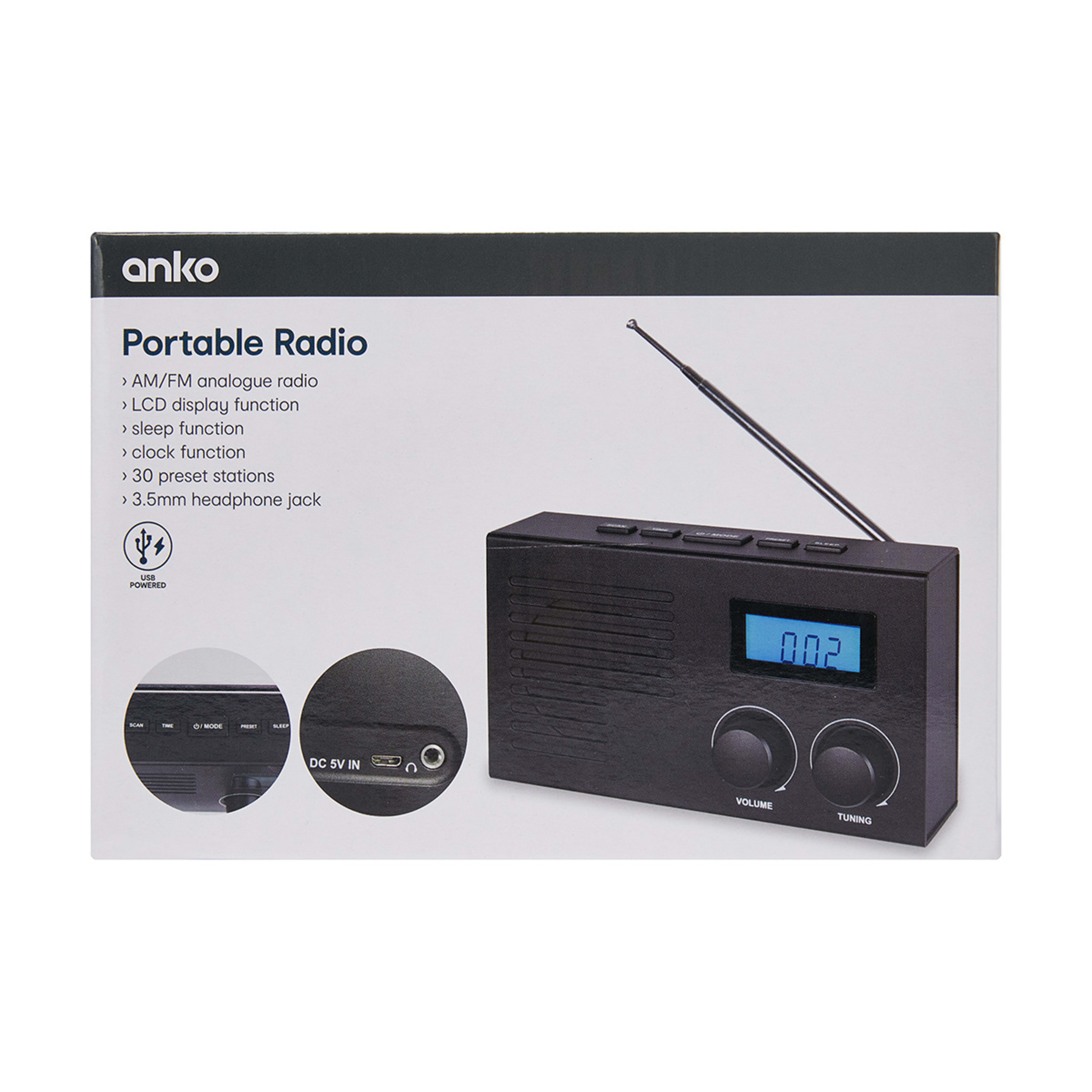 Portable Radio - Black - Kmart
