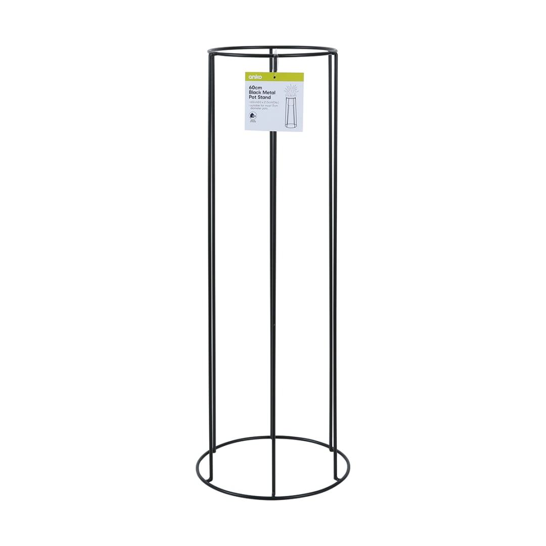 60cm Black Metal Pot Stand - Kmart