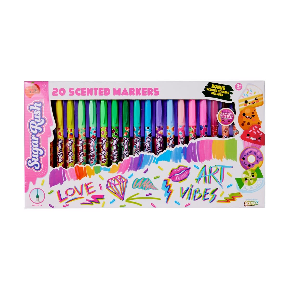 20 Pack Scentos Sugar Rush Scented Markers - Kmart