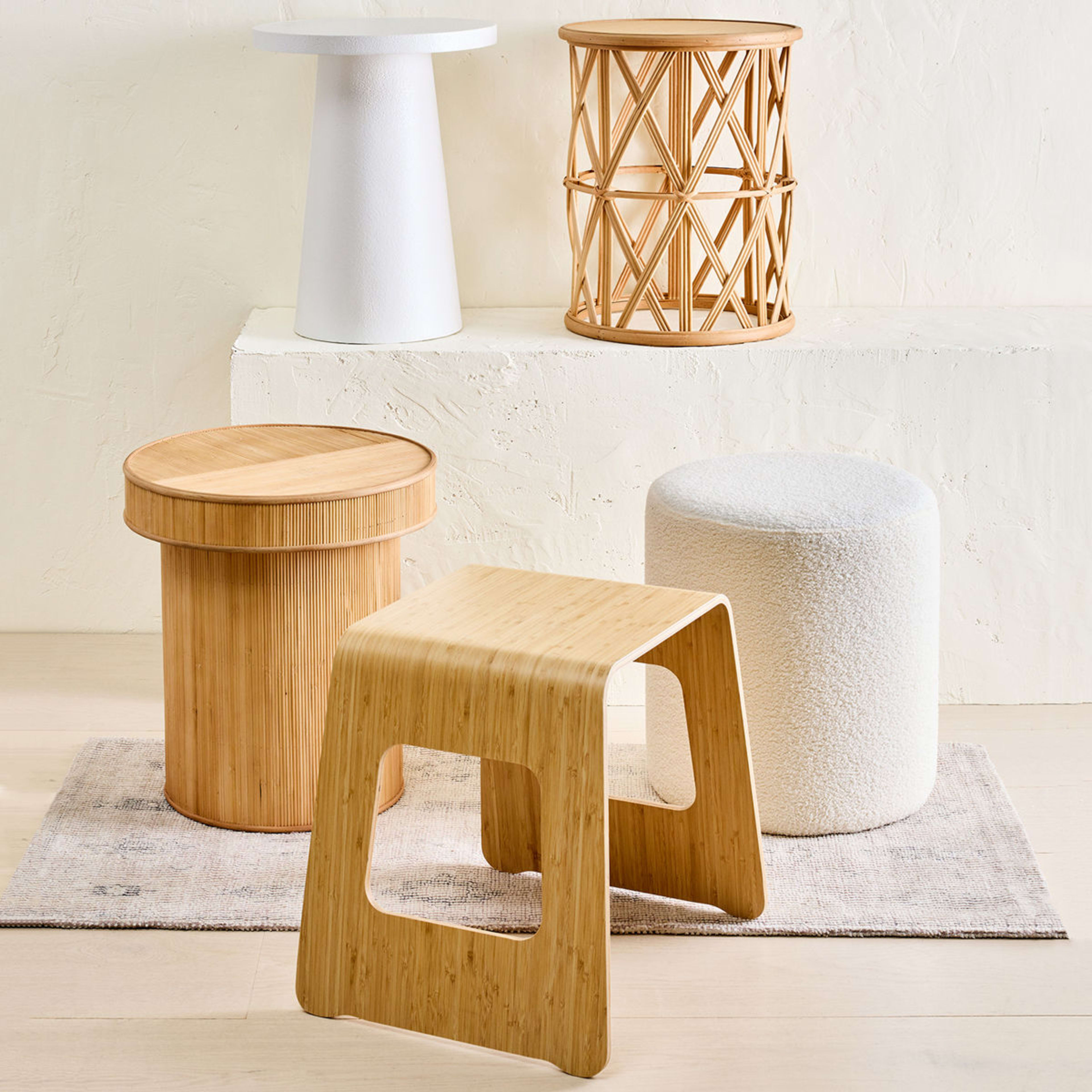 White Textured Side Table - Kmart