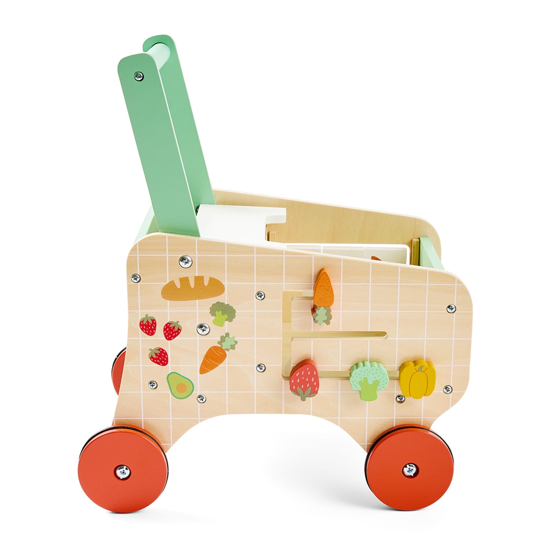 4 Piece Wooden Shopping Cart Playset - Kmart