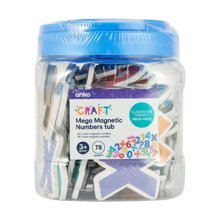 78 Piece Mega Magnetic Numbers Tub - Kmart