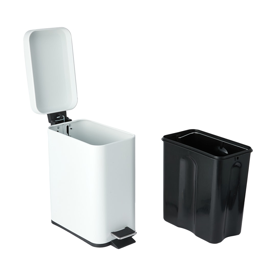 5L Slim Line Bin - White - Kmart