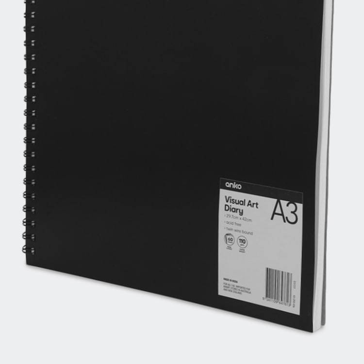 A3 Visual Art Diary - Black - Kmart