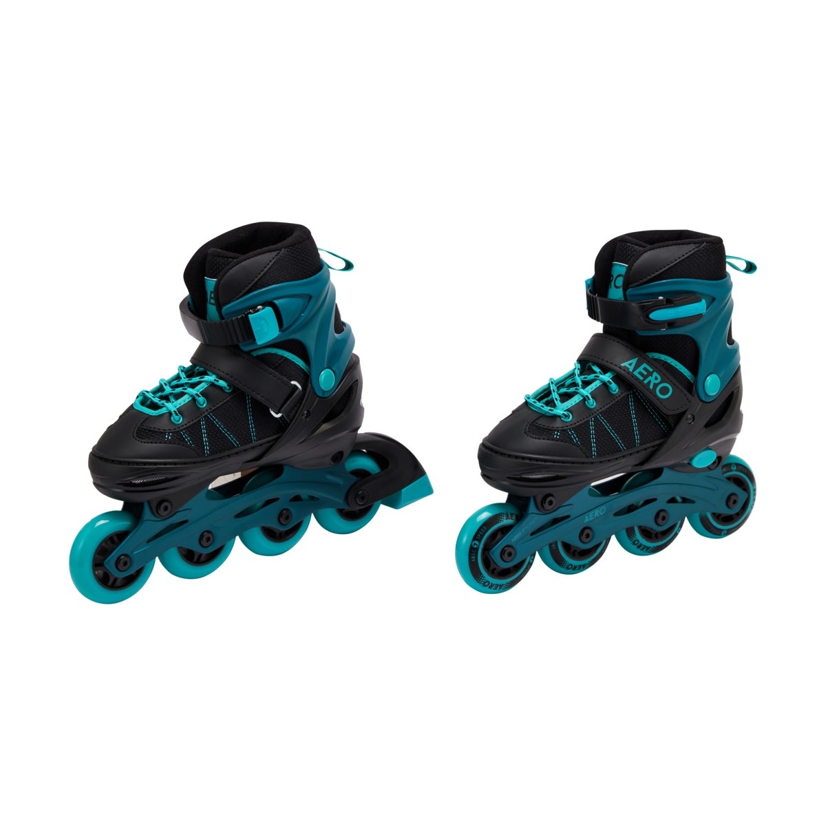 Inline Skates - Black and Teal, Size 2 to 4 - Kmart