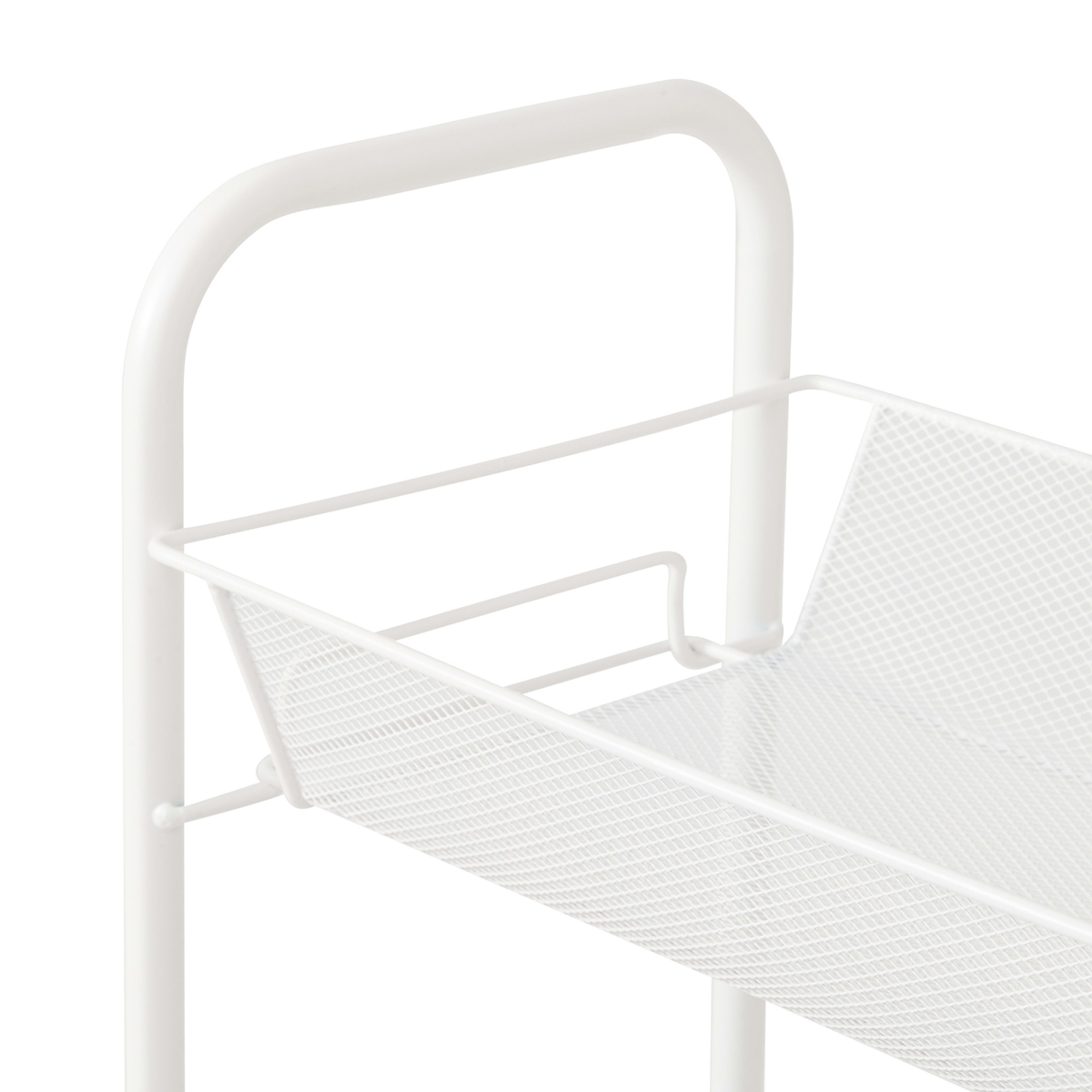Slim Line Metal Trolley - White - Kmart