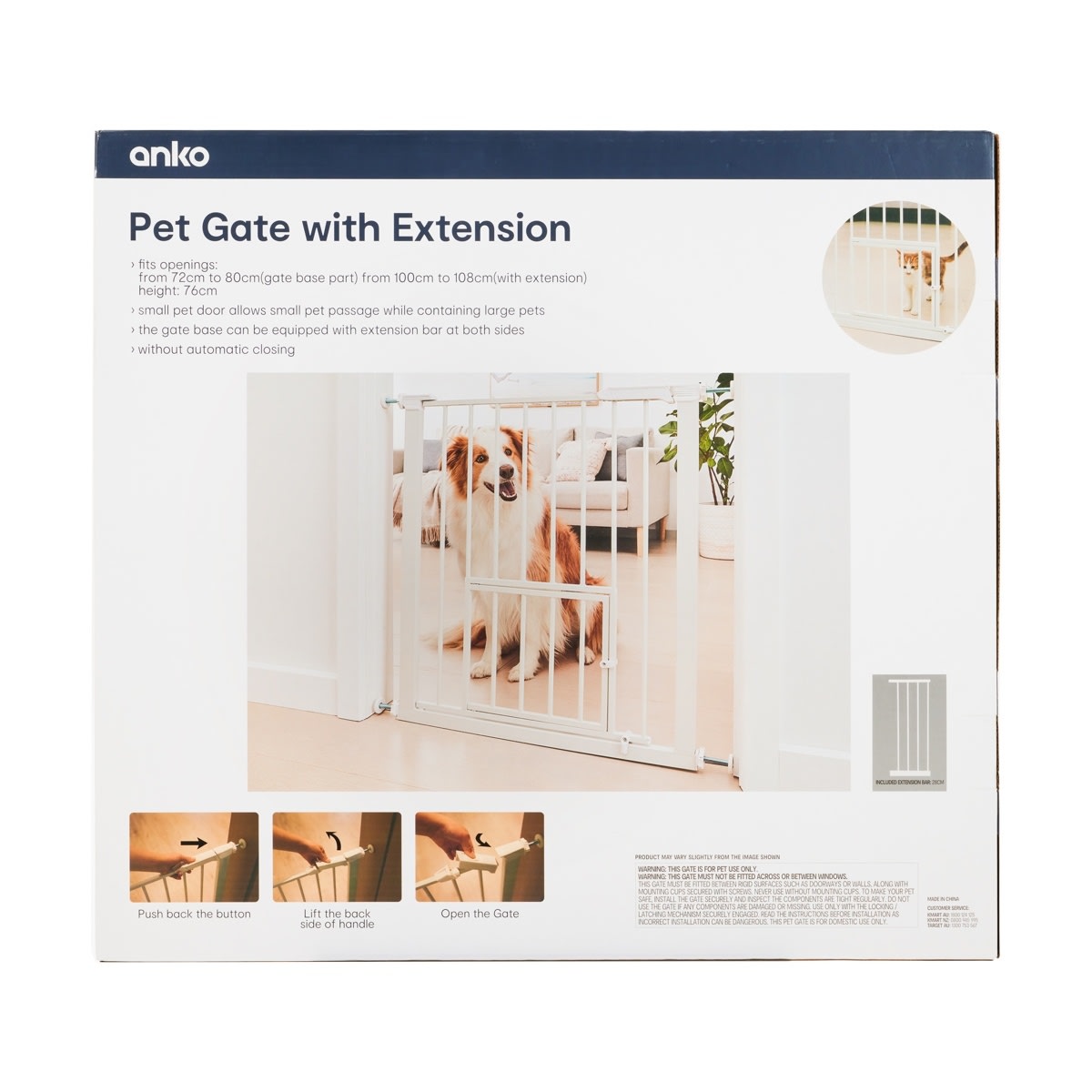 Pet Gate with Extension - Kmart NZ