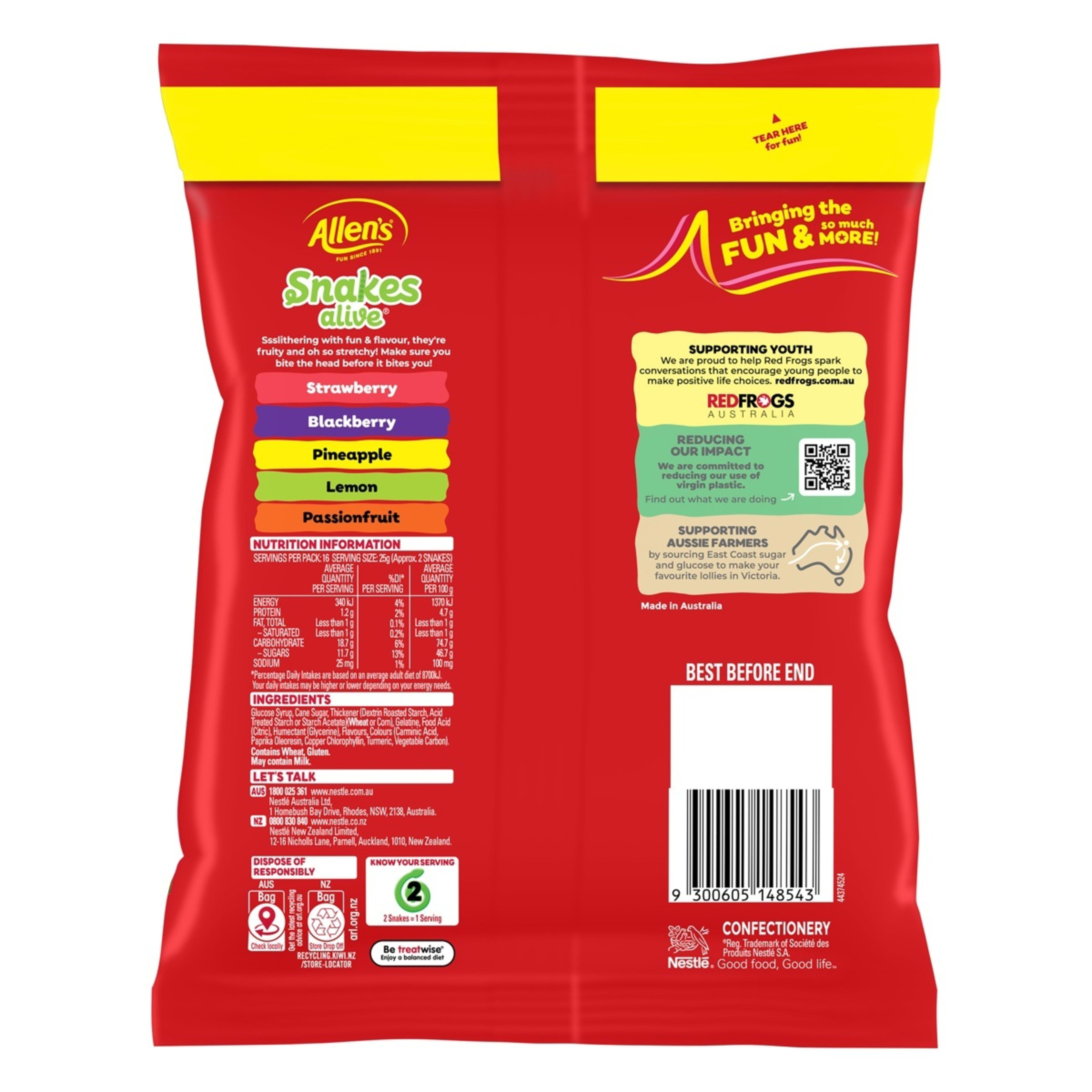 Allen's Snakes Alive 405g - Kmart