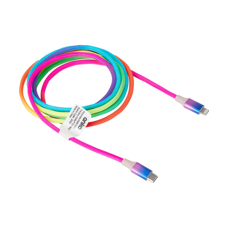 USB-C to Lightning Rainbow Cable - 2m - Kmart