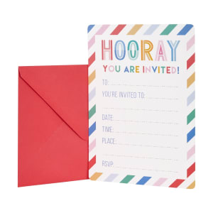 8 Pack Bright Party Invitations - Kmart
