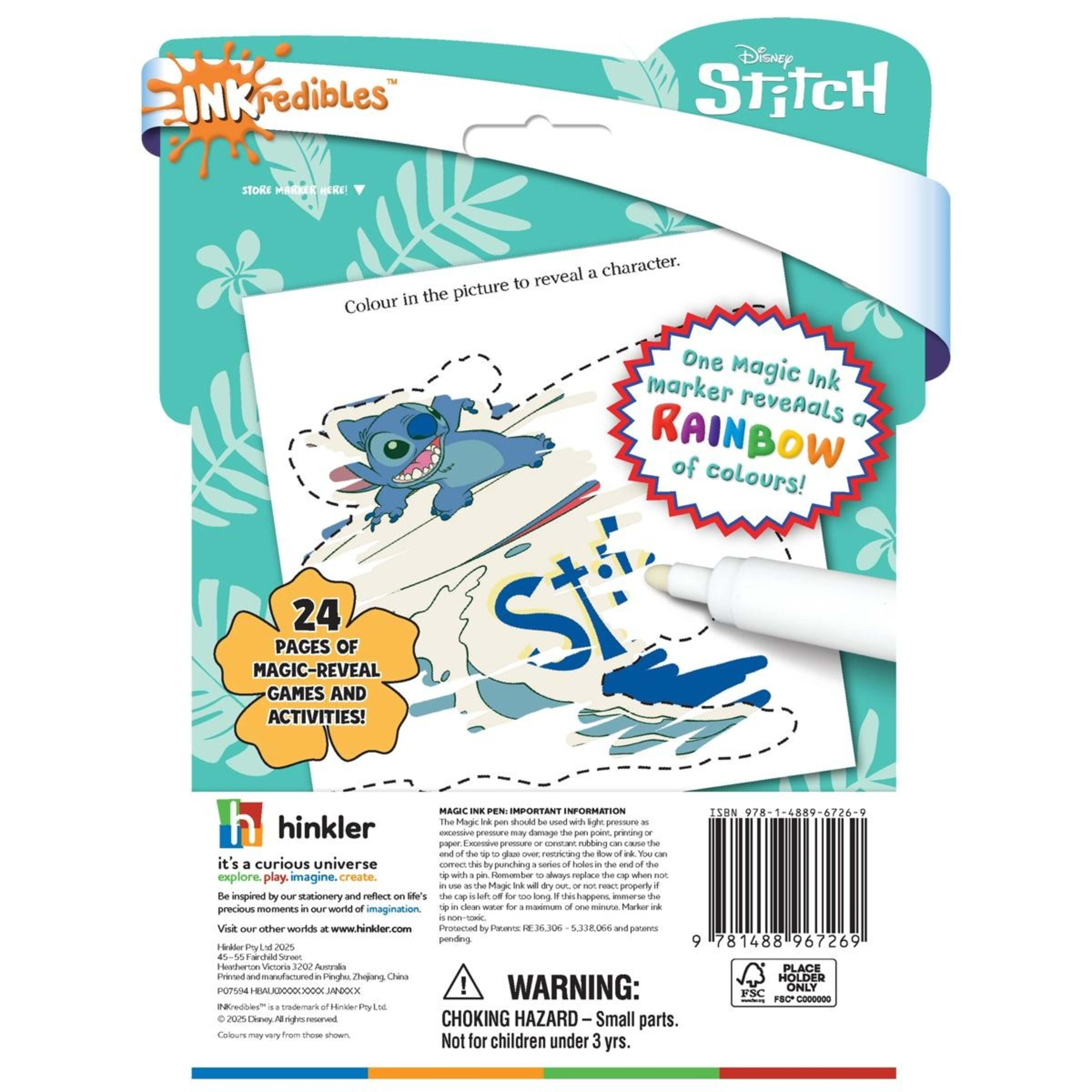 INKredibles Disney Lilo & Stitch Mess Free Magic Ink Pictures! - Book ...