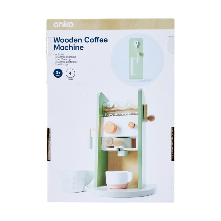 4 Piece Wooden Coffee Machine Toy - Kmart NZ