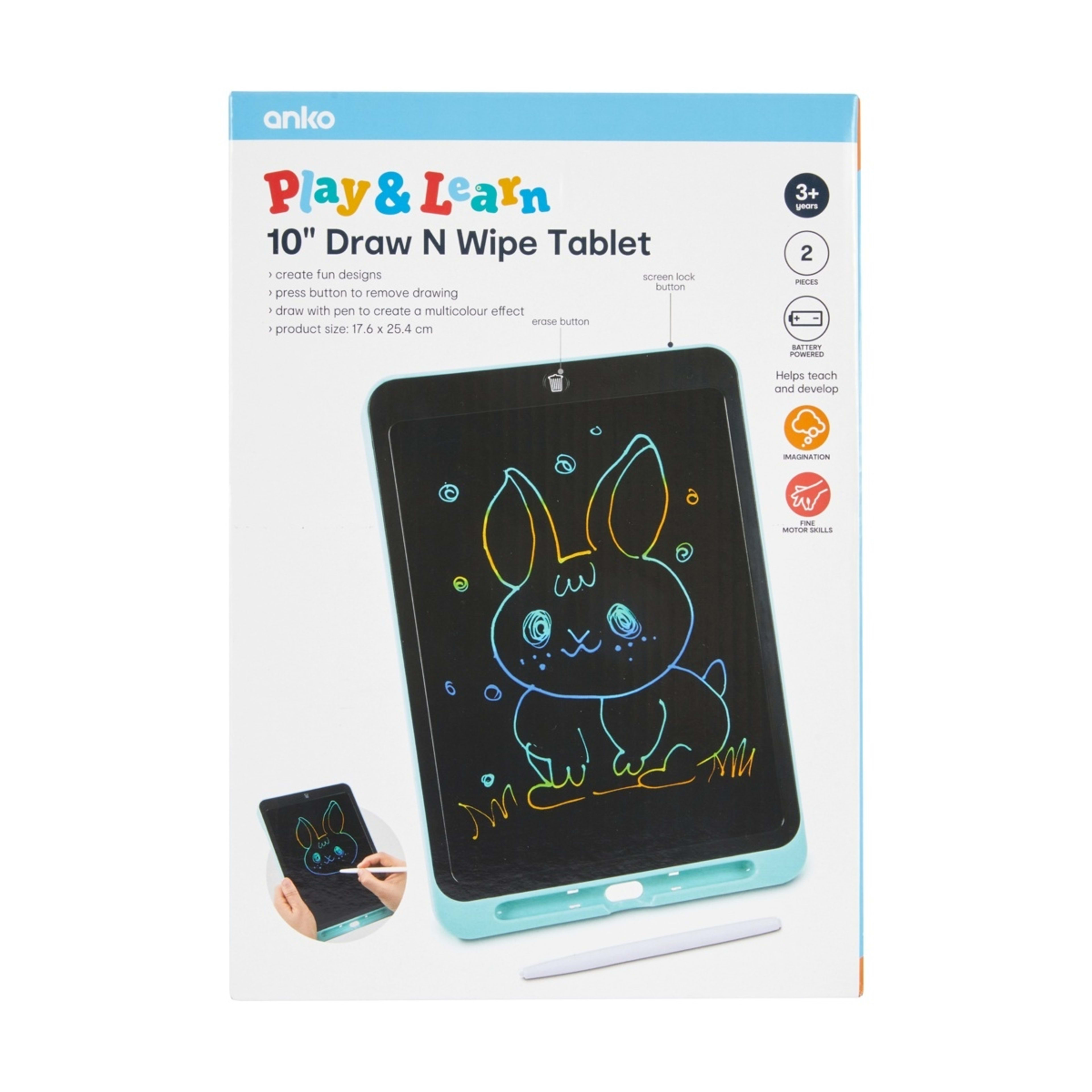 Play and Learn 25cm Draw N Wipe Tablet - Kmart