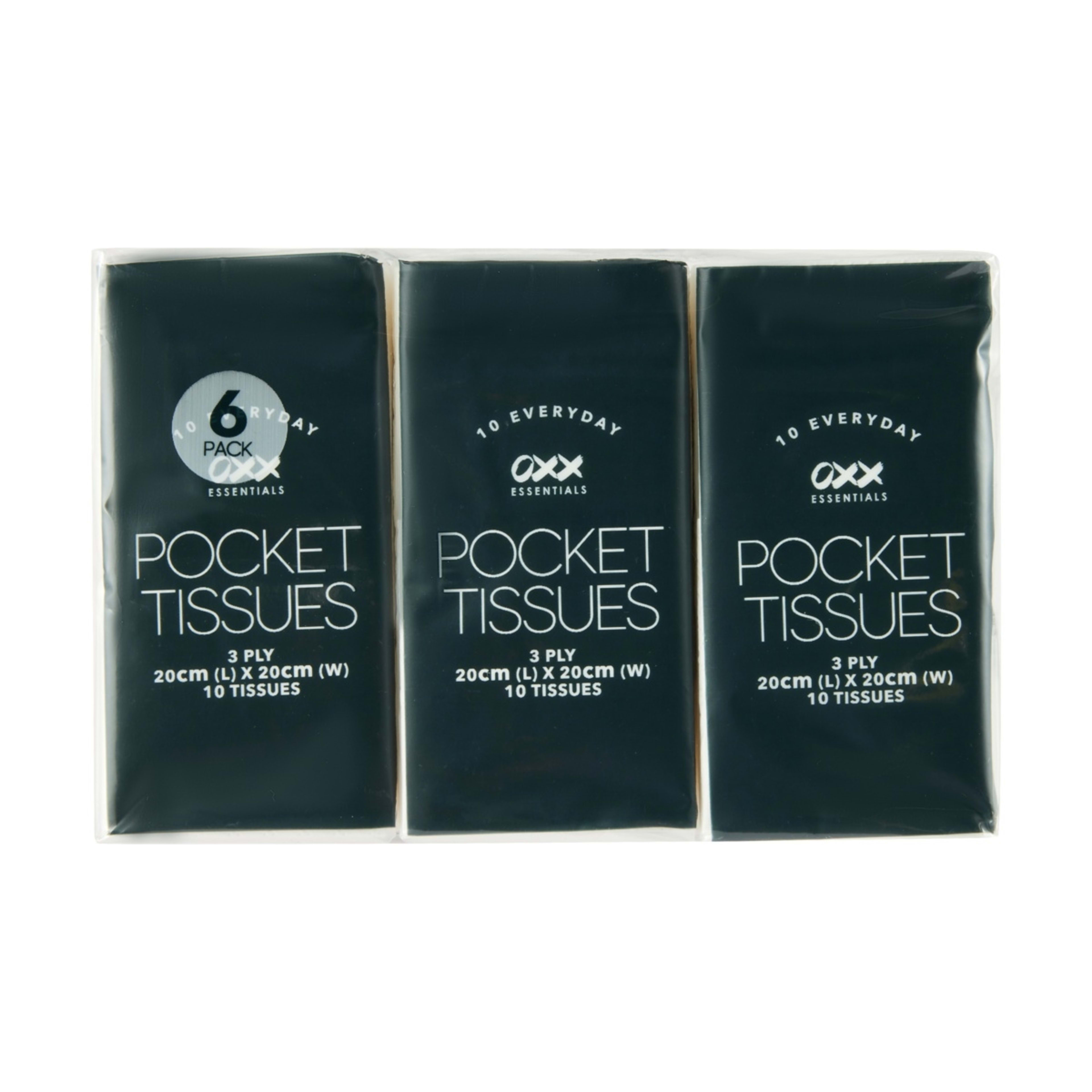 6 Pack Everyday Pocket Tissues - Kmart