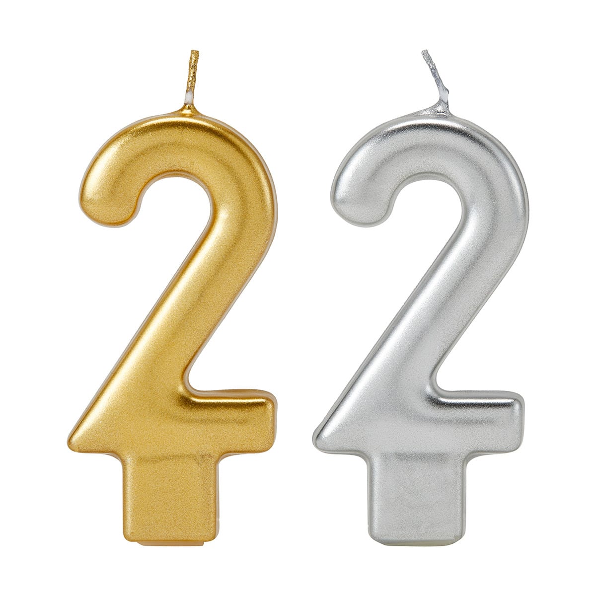 Metallic Candle Number 2 - Assorted - Kmart