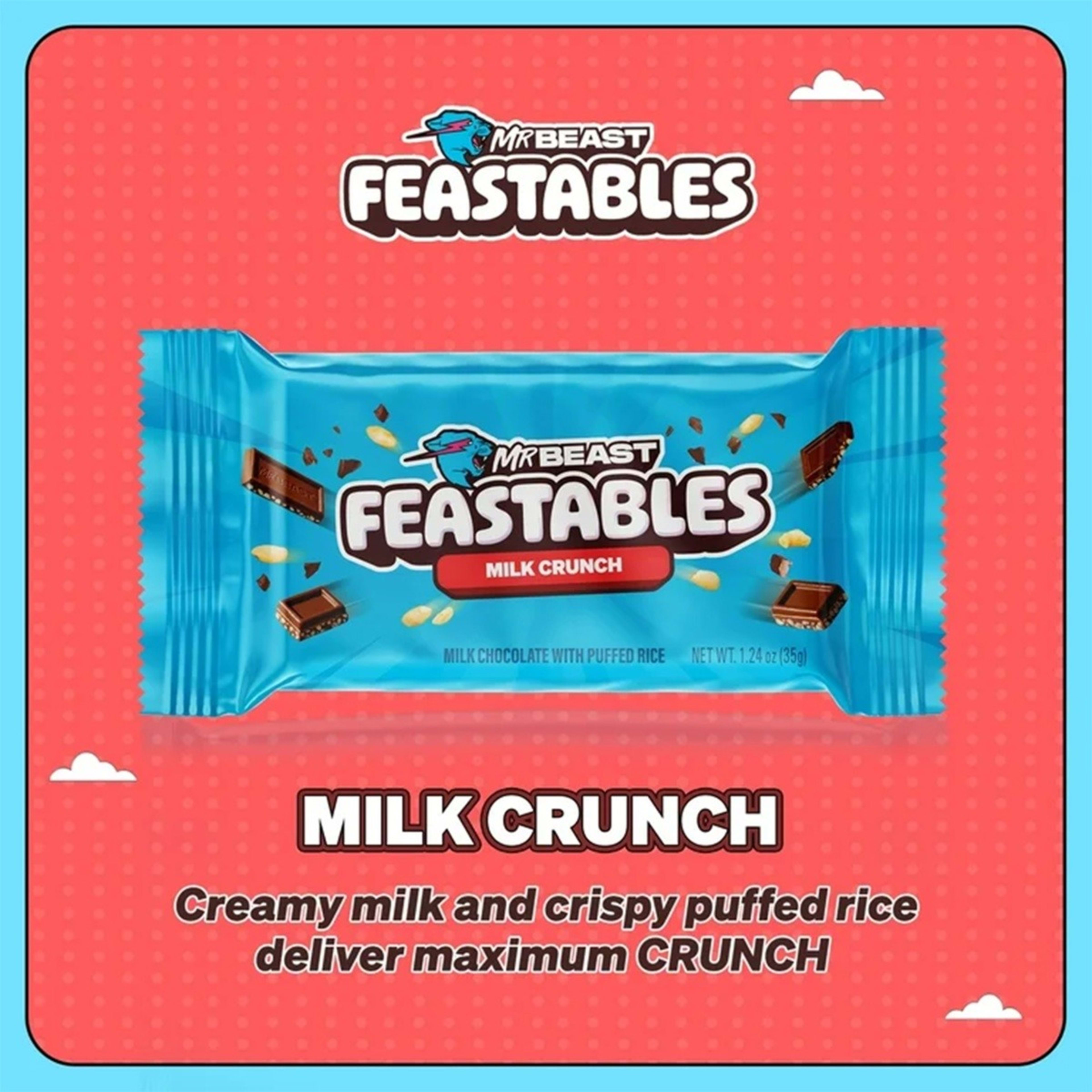 MrBeast Feastables Milk Crunch Milk Chocolate Bar 35g - Kmart