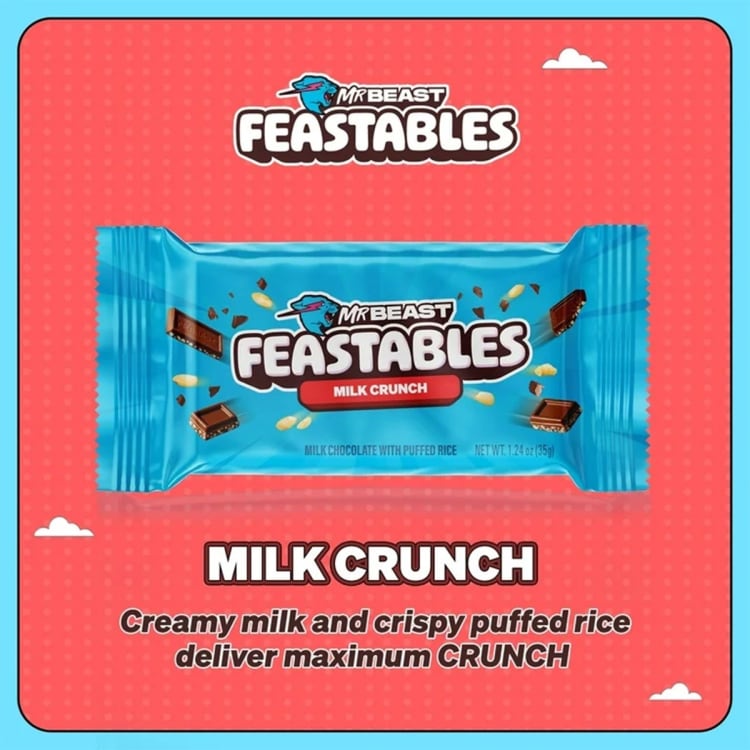 MrBeast Feastables Milk Crunch Milk Chocolate Bar 35g - Kmart