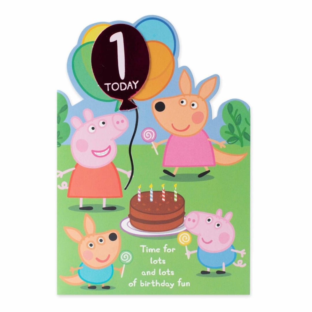 Hallmark Peppa Pig 1st Birthday Card - Garden Celebration - Kmart