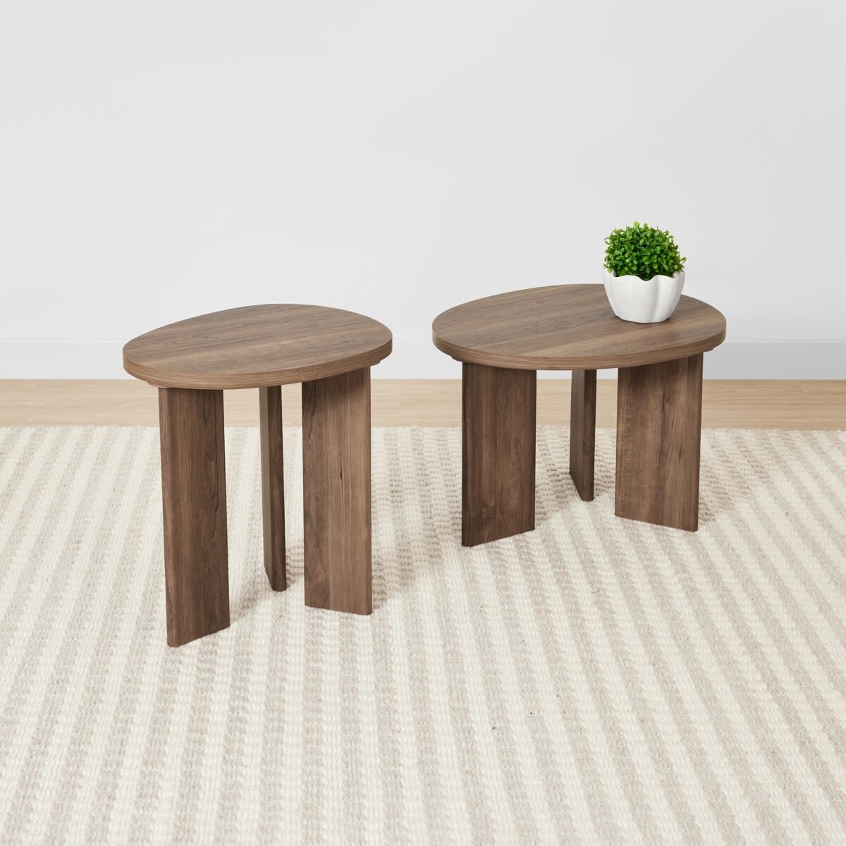 Set of 2 Walnut Side Tables - Kmart