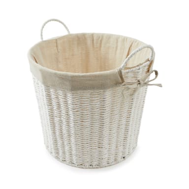 Round Paper Rope Basket with Liner - White - Kmart