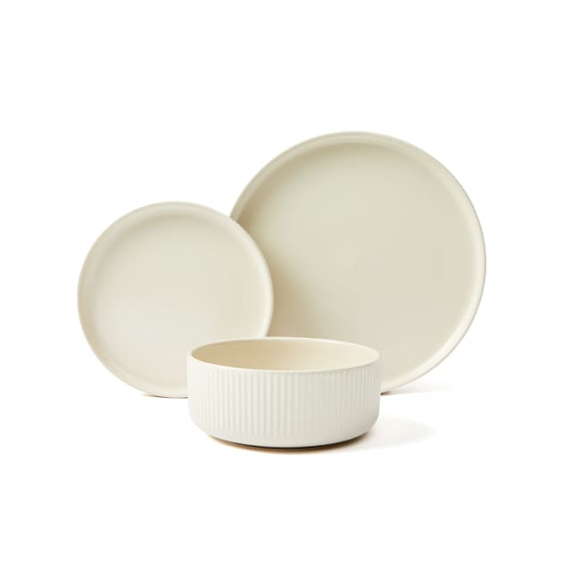 Taupe Linear 12 Piece Dinner Set - Kmart