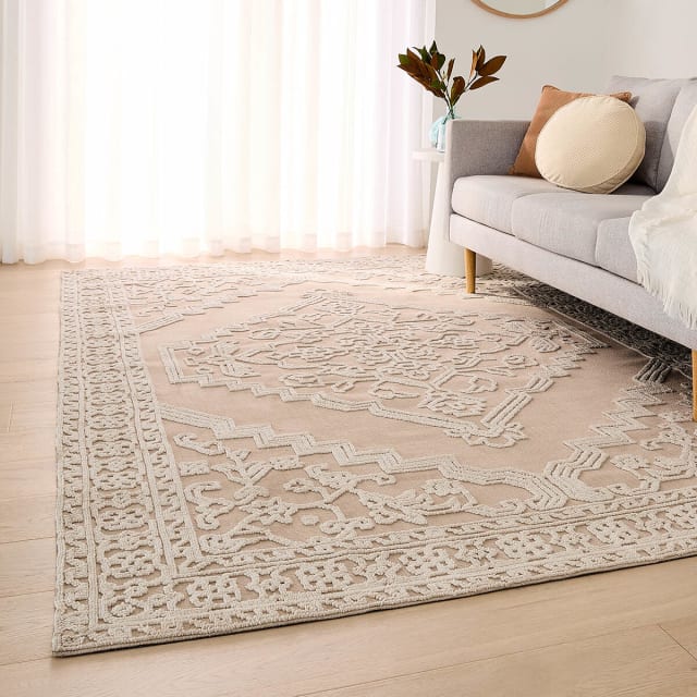 Lily Rug - Beige, Extra Large - 270cm x 180cm - Kmart