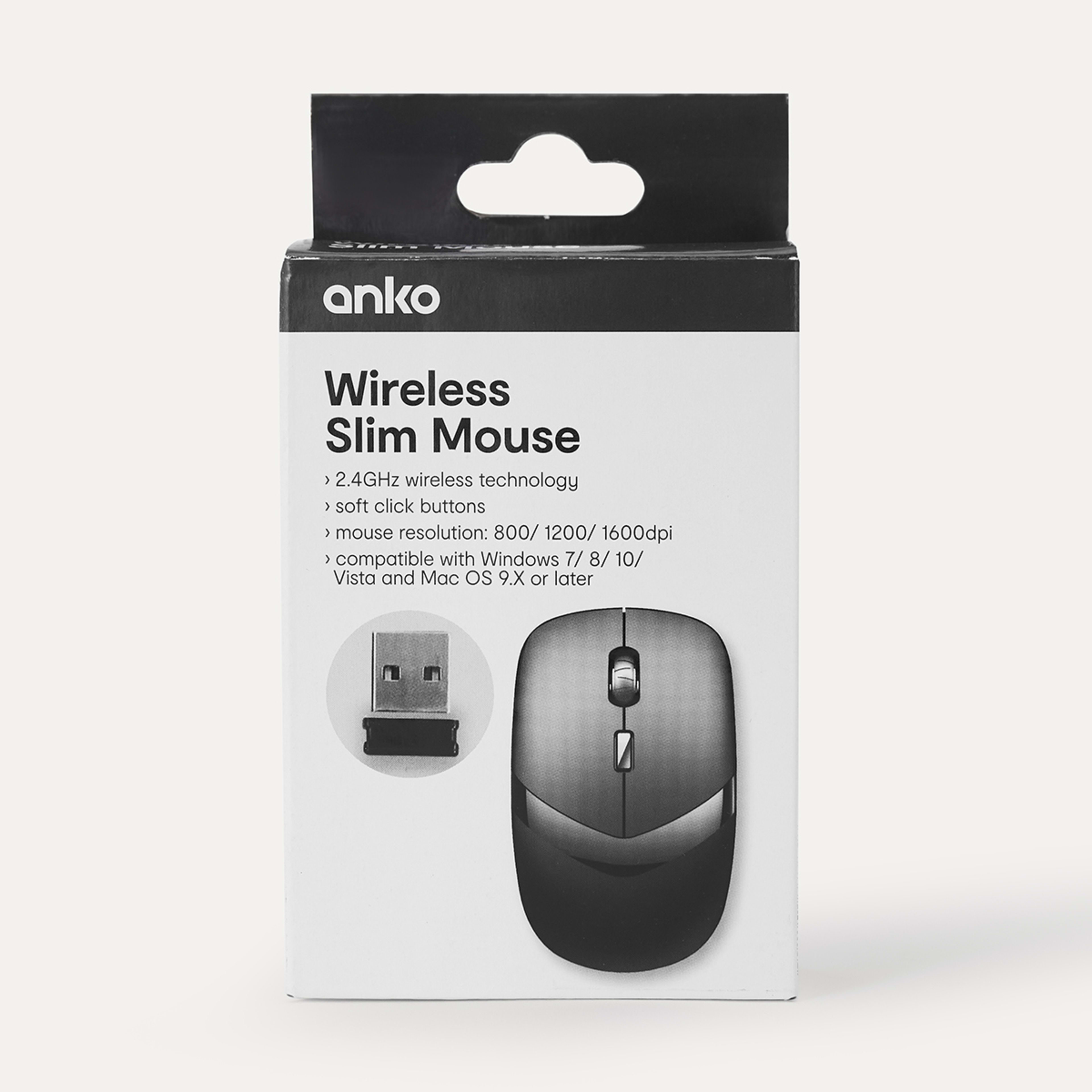 Wireless Slim Mouse - Black - Kmart