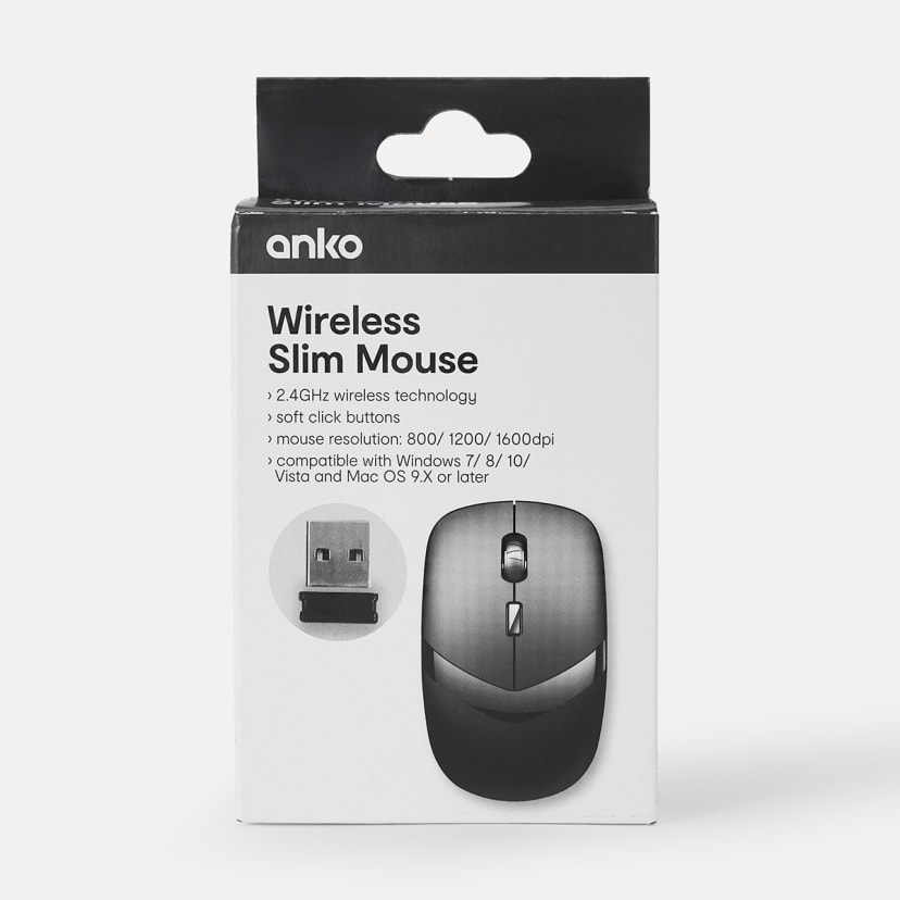 Wireless Slim Mouse - Black - Kmart