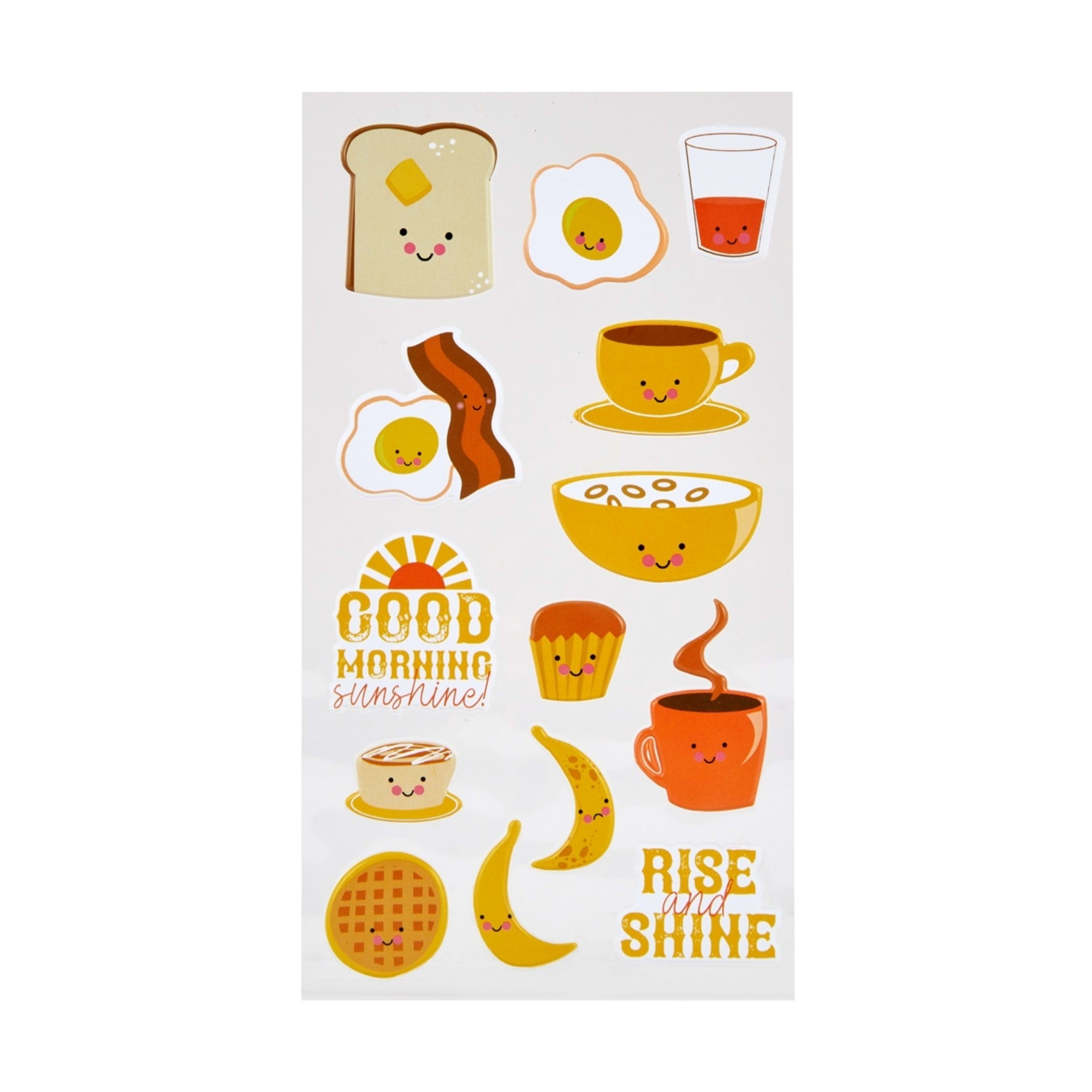 14 Piece Puffy Stickers - Breakfast - Kmart
