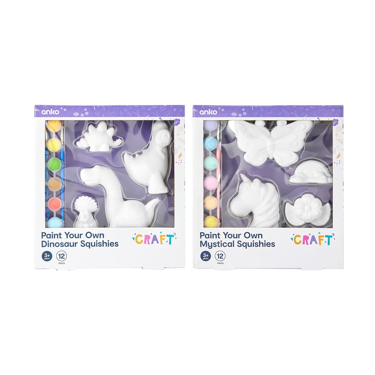 12 Piece Paint Your Own Squishies Kit - Assorted - Kmart