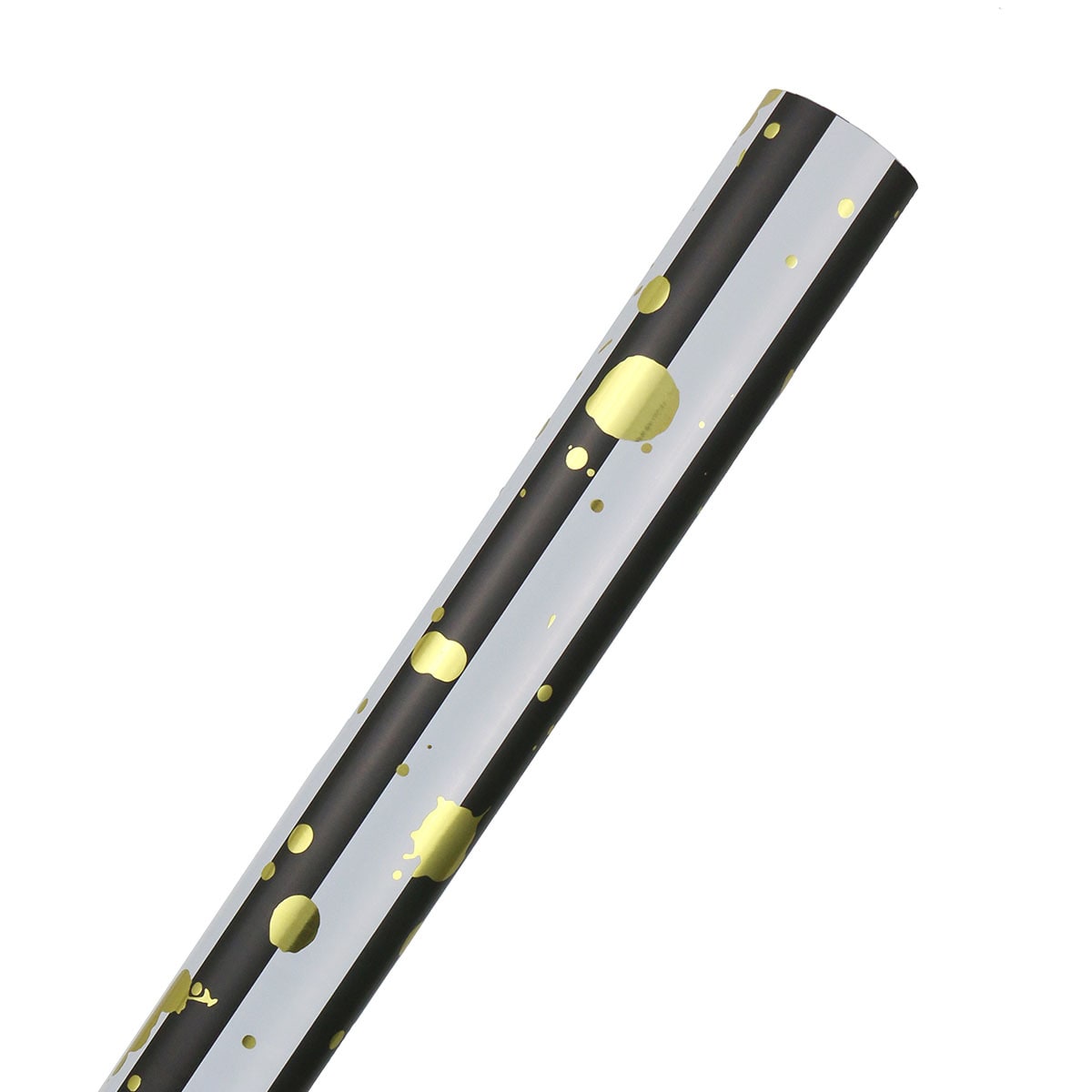 Hallmark Luxury Foil Gift Wrap Roll - Gold Splash & Stripes - Kmart