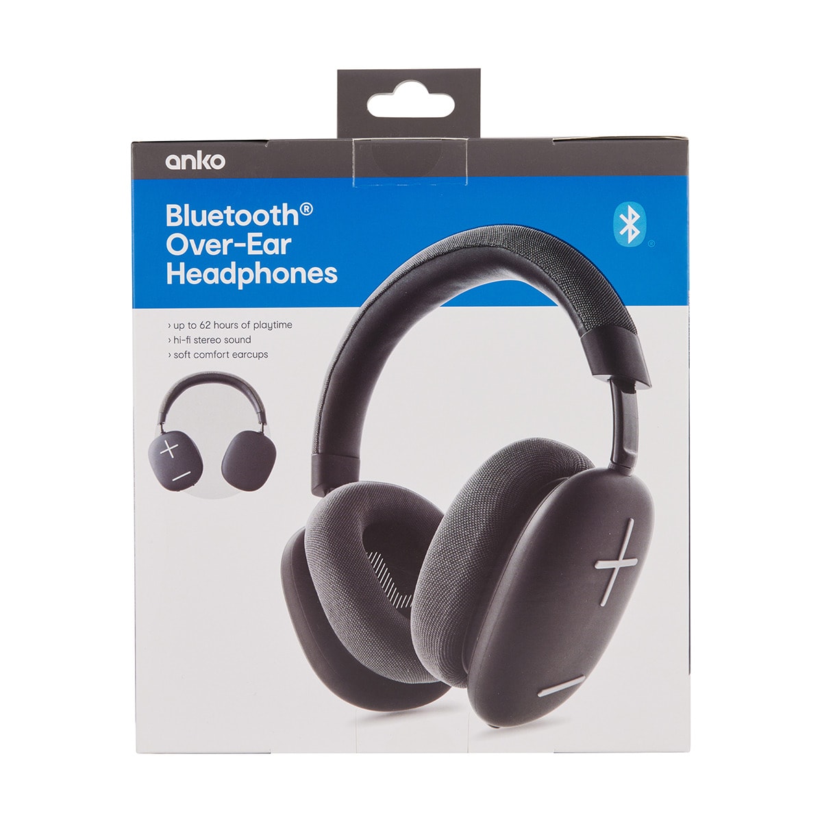 Bluetooth Rectangle Headphones - Black - Kmart