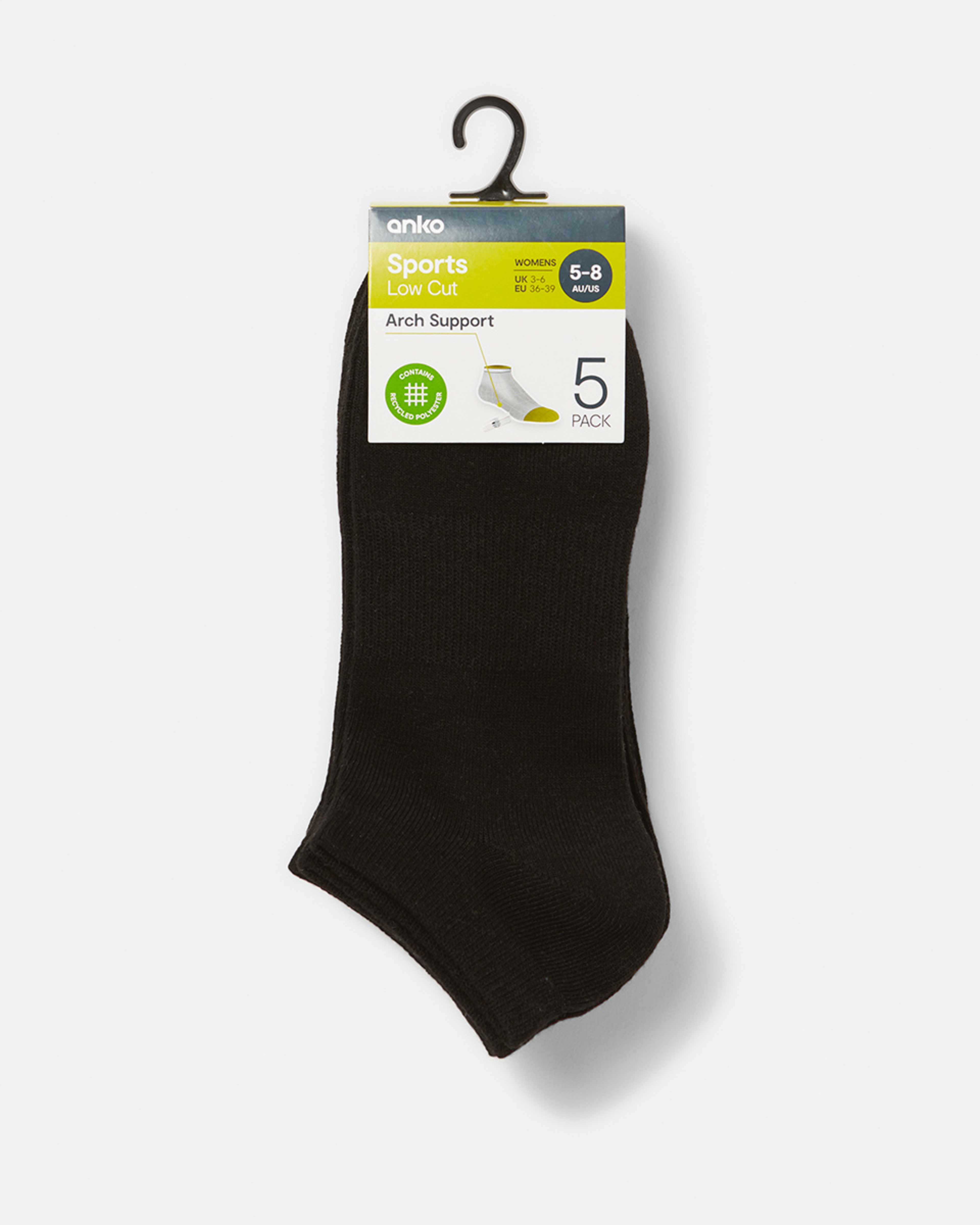 5 Pack Active Low Cut Socks - Kmart