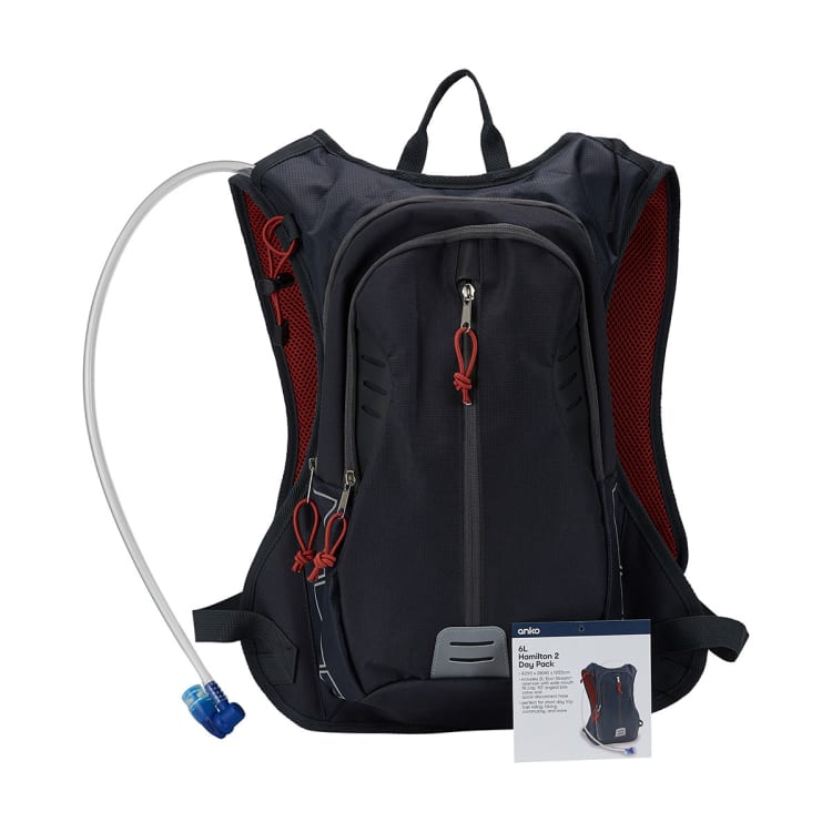 6L Hamilton 2 Day Pack - Grey and Rust - Kmart
