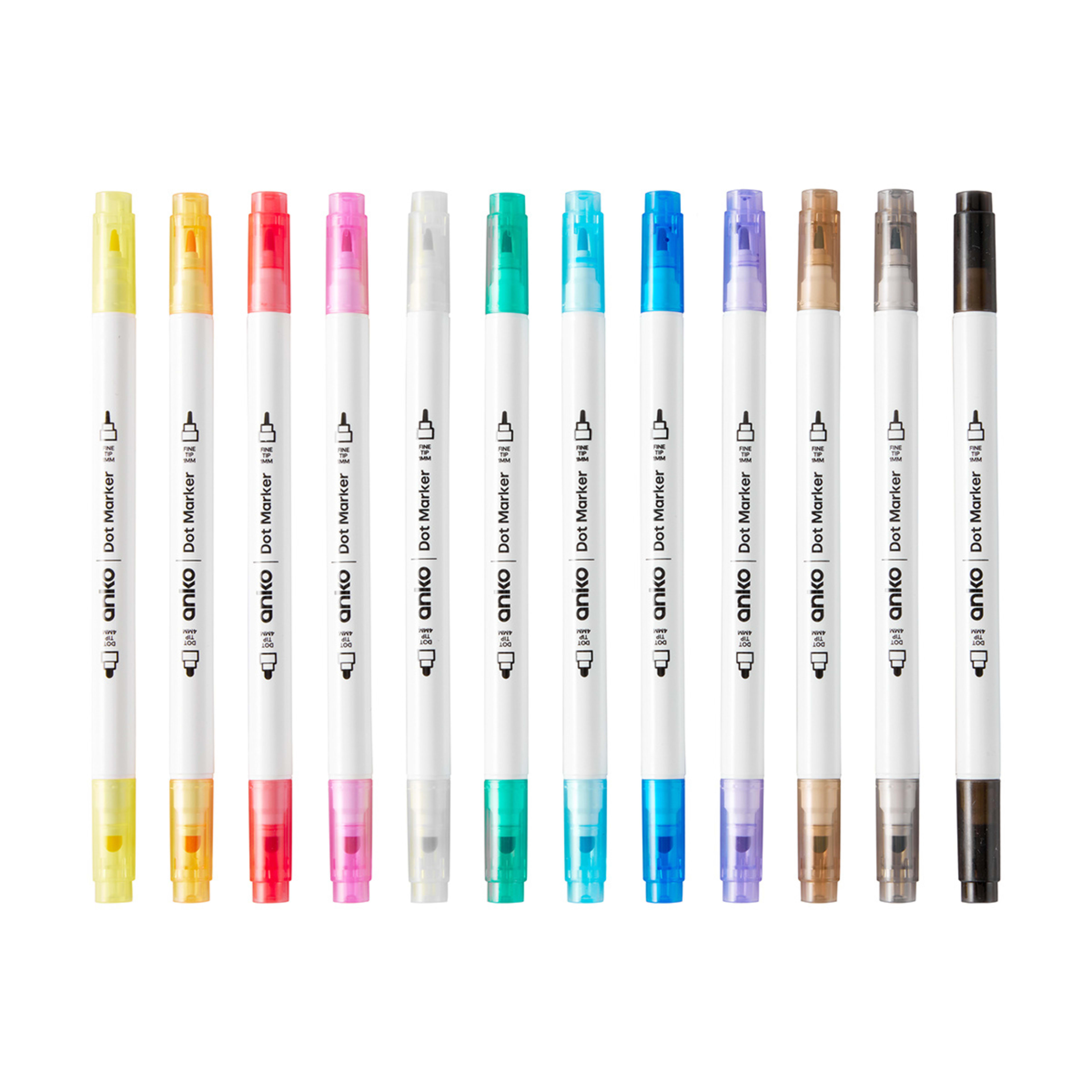 12 Pack Dual End Dot Markers - Assorted Ink - Kmart