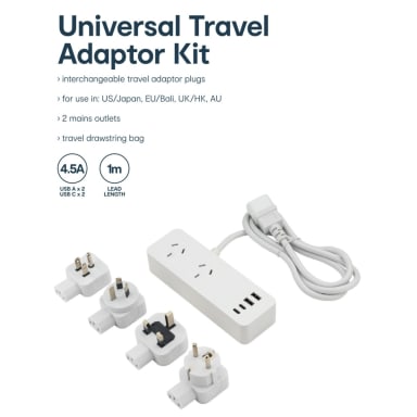 Universal Travel Adaptor Kit - Kmart