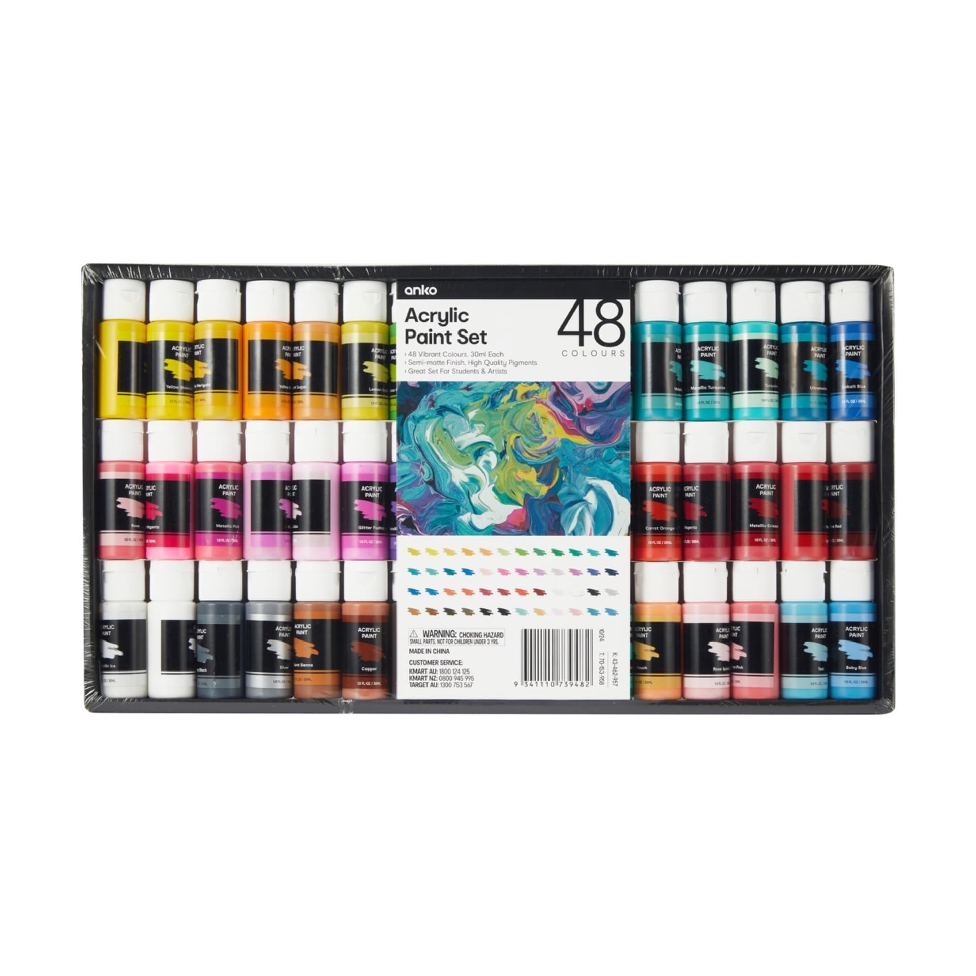 48 Pack Acrylic Paint Set - Kmart NZ