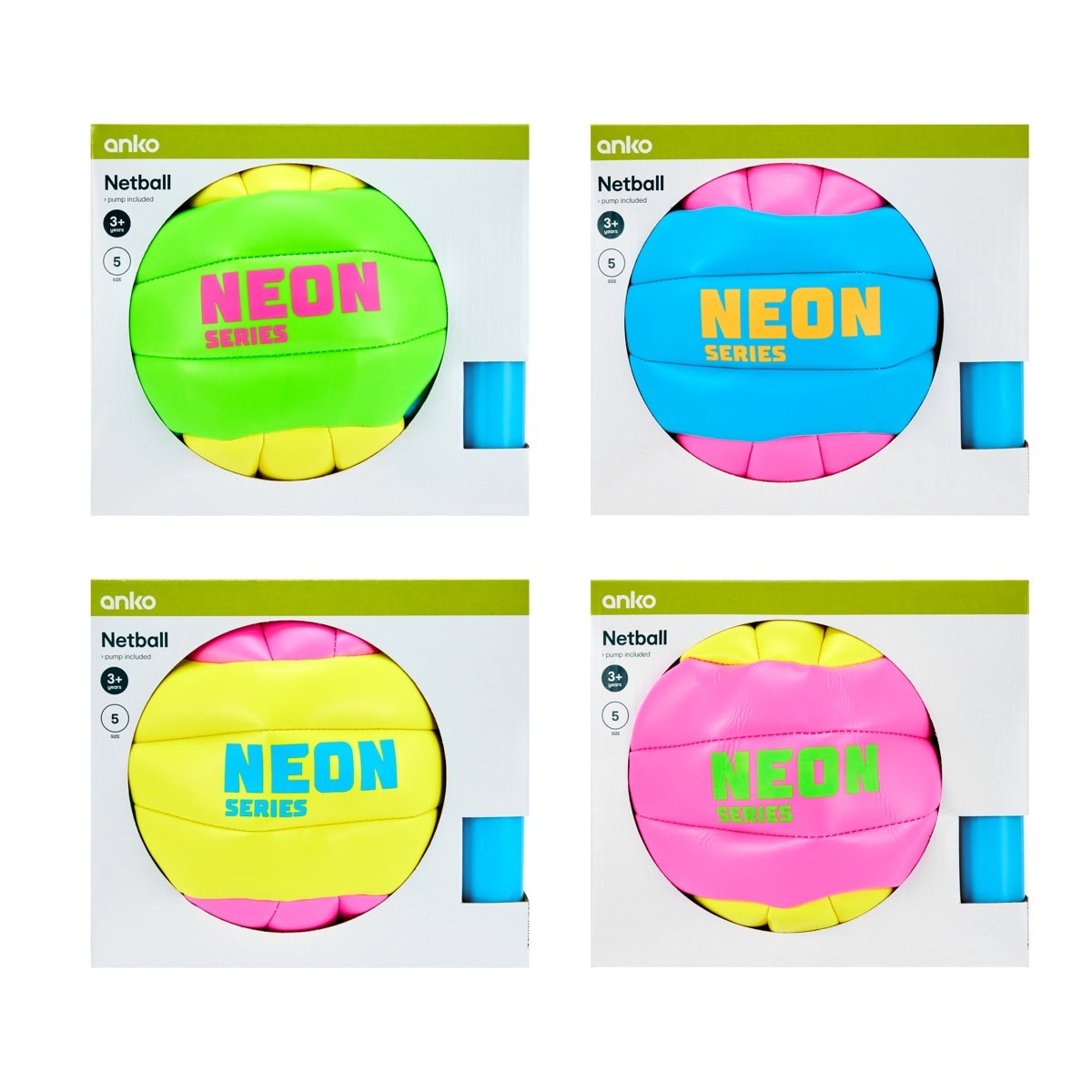 Neon Series Netball - Size 5, Assorted - Kmart