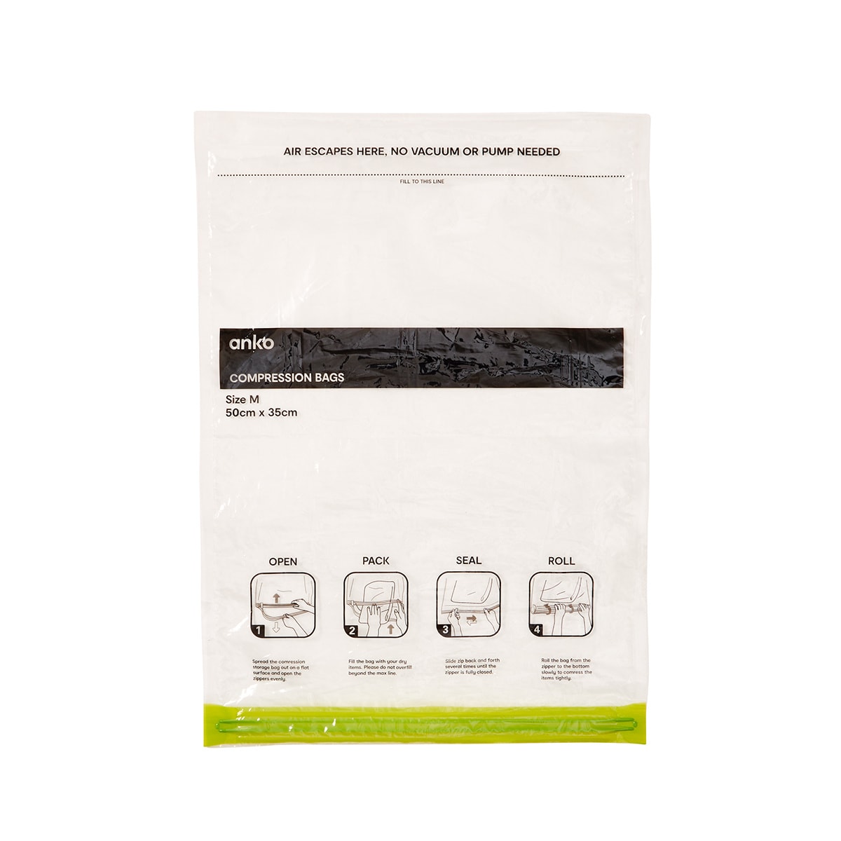 Travel Compression Storage Bags - Clear - Kmart