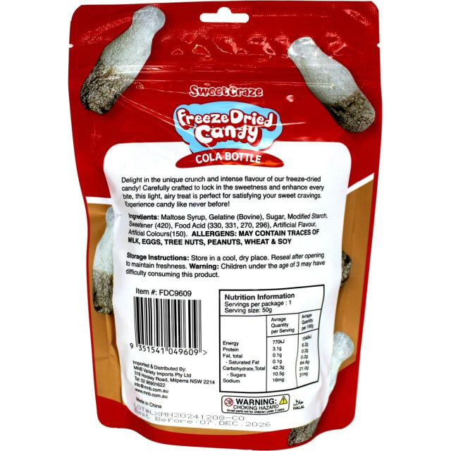 Sweet Craze Cola Bottle Freeze Dried Candy 50g - Kmart