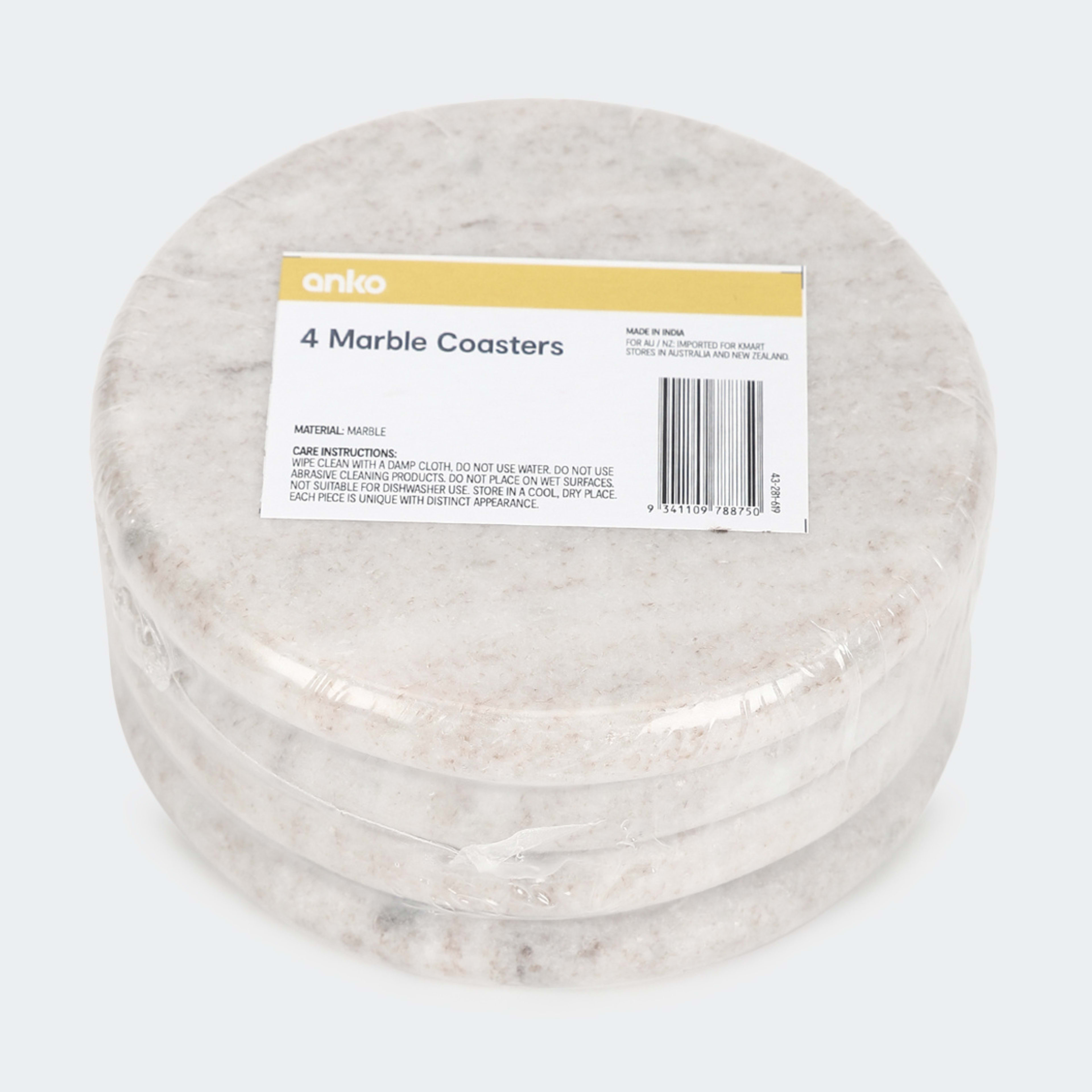4 Pack Marble Coasters - Kmart